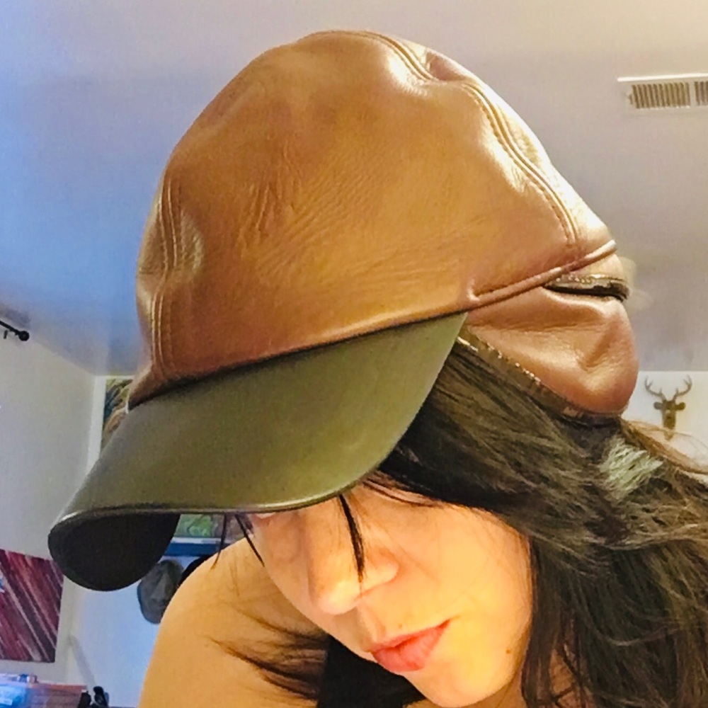 Leather Amelia Earhart Festival Flight Cap - Gem